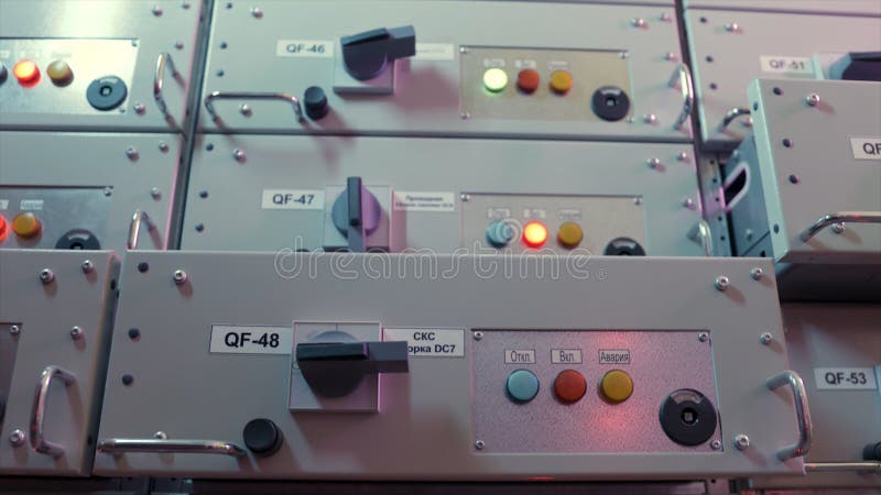 Close Up of Large Grey Control Device Panel with Many Buttons and ...