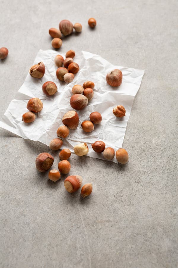 Close Up of Hazelnuts on Concrete Surface Stock Image - Image of ...