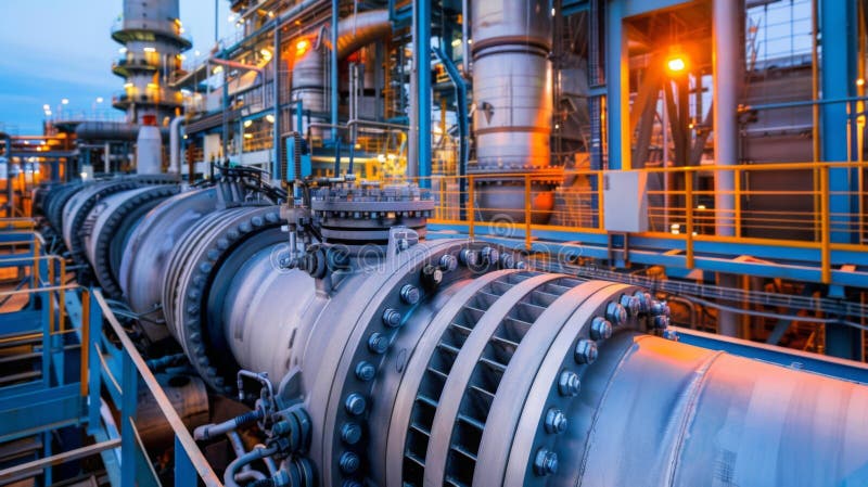 Industrial Pipe Network at a Refinery Stock Image - Image of operation ...