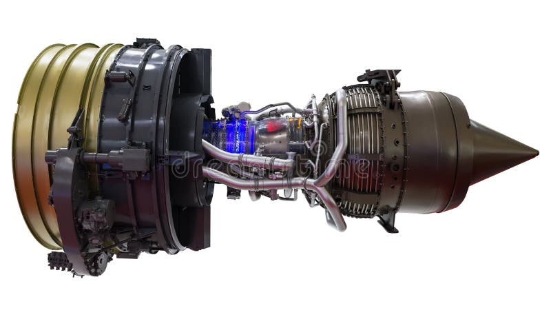 Close-up of a Large Jet Engine Turbine Stock Photo - Image of chromed ...