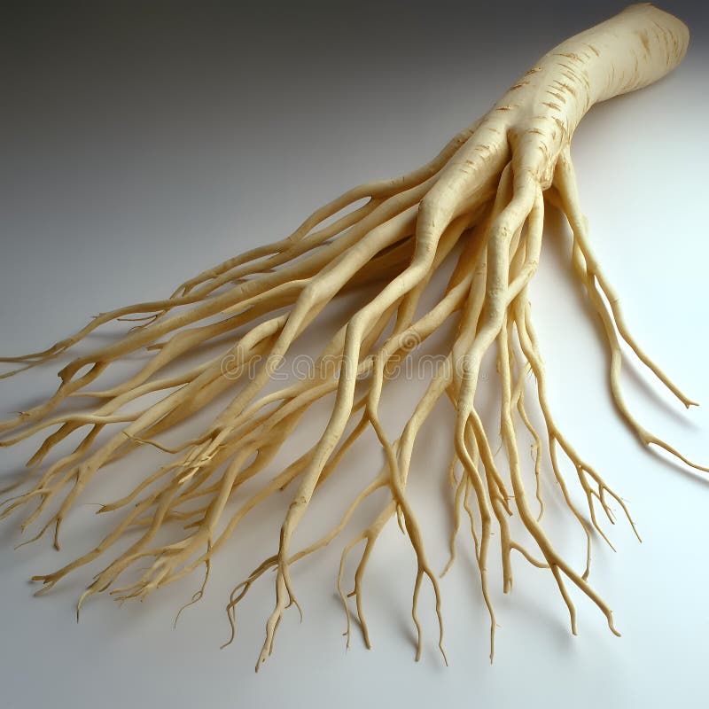 A Closeup of a Large Pale Root System Stock Illustration - Illustration ...