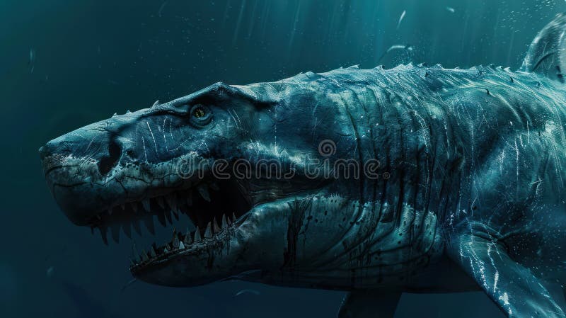 A Close-Up of a Large, Predatory Shark with Sharp Teeth Stock Image ...