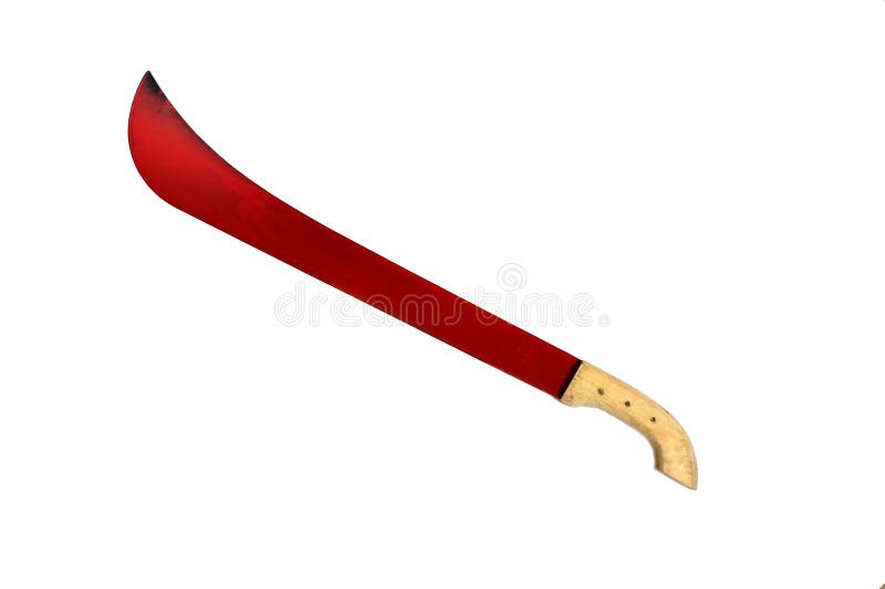 A Red Machete Isolated on a White Background Stock Image - Image of ...