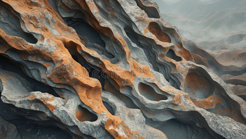 Close Up of a Large Rock Formation with Unique Shapes and Textures ...