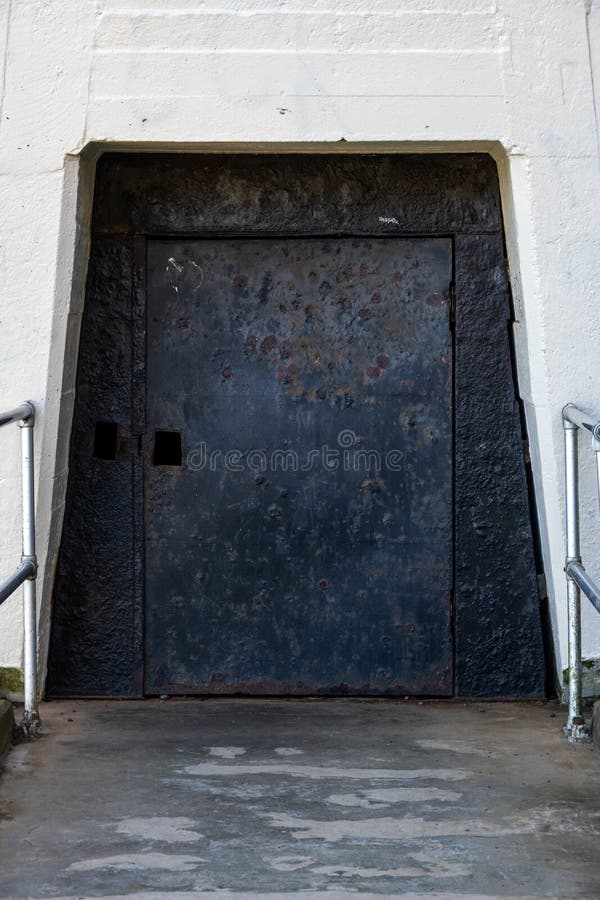 Close Up of Large Rusty Steel Door Stock Photo - Image of grunge ...