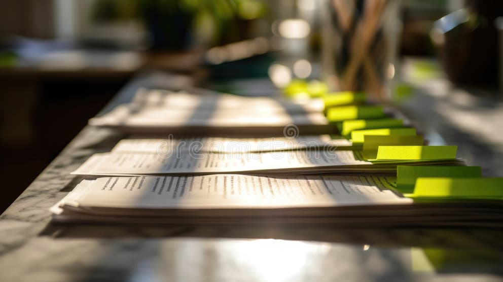 Close-up of a Large Stack of Worn and Tattered Files or Folders with ...