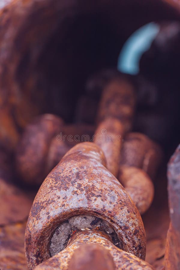 Close Up of Large Steel Ships Anchor Chain Stock Image - Image of rough ...