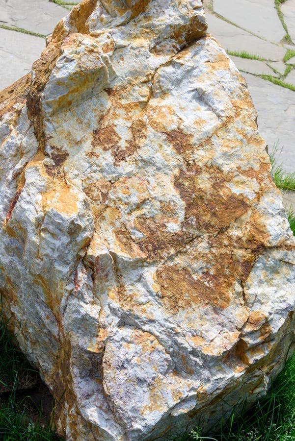 Close-up of a Large Stone As an Element of Landscape Design. Stock ...