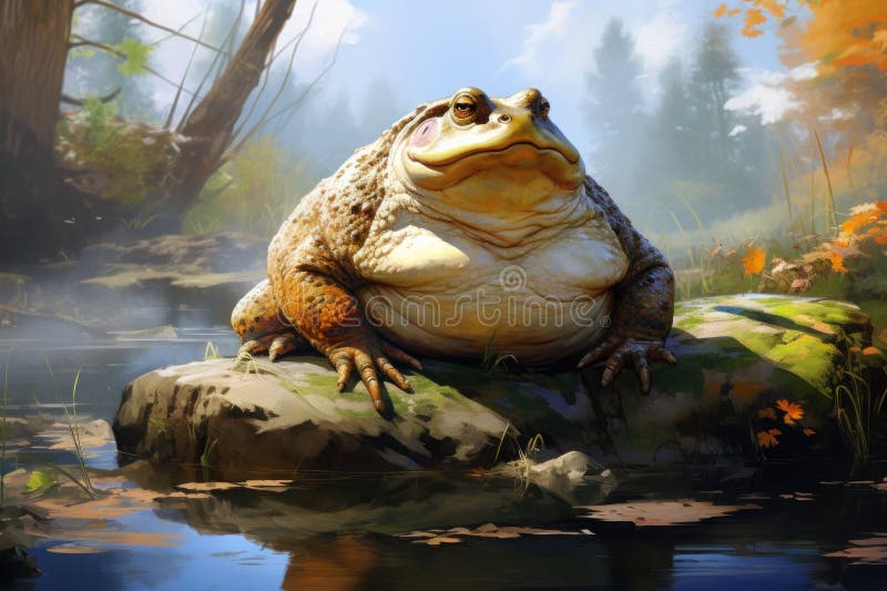 Close-up of a Large Toad Sitting on a Rock Stock Photo - Image of ...