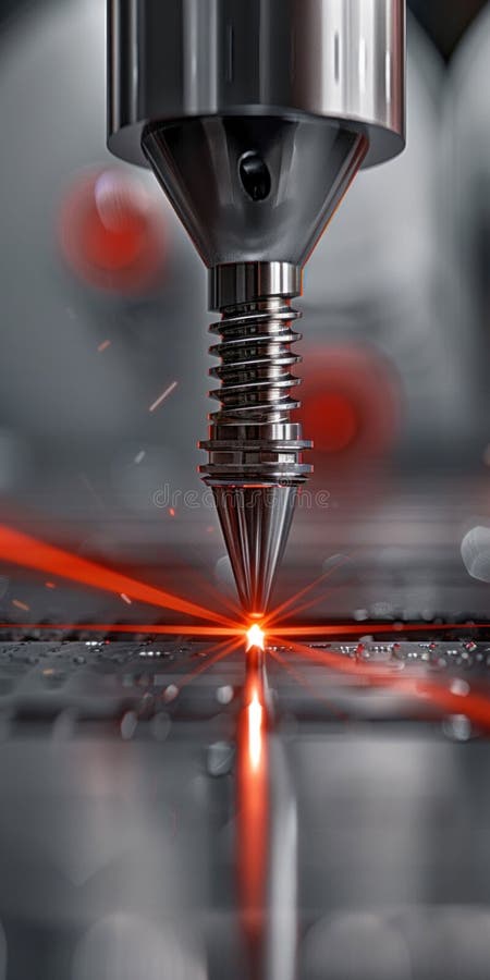 Close-Up of Laser Cutting Machine in Action. Generative Ai Stock ...