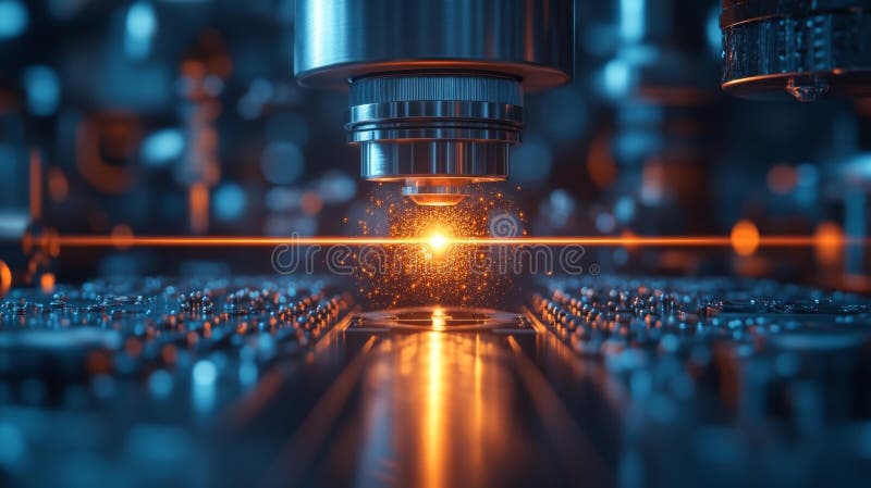 Close-up of a Laser Cutting Machine Working on a Circuit Board Stock ...