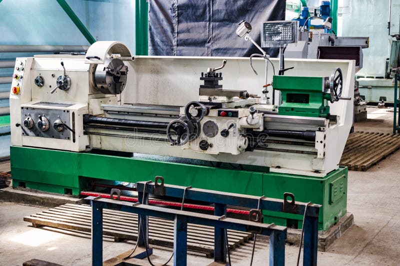 Close-up of Lathe Controls. Processing of Metal Products on a Modern ...