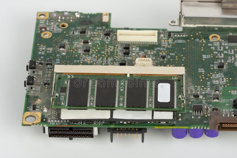 Close Up of Motherboard Old Laptop with Empty Socket Base for CPU, and ...