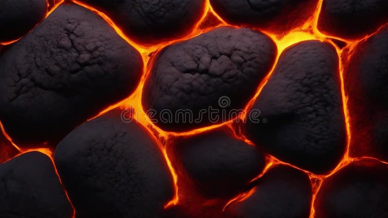 Close-up of a Lava Flow of Volcano Texture Background Stock Footage ...