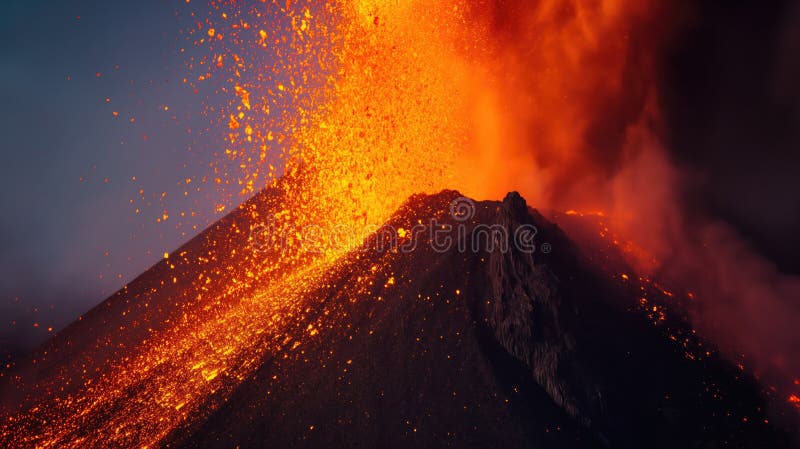 Close-up Lava-spewing Volcano Stock Photo - Image of eruption, active ...