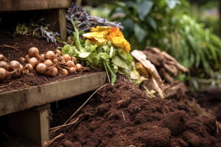 Close-up of Layered Compost Heap Materials Stock Image - Image of ...