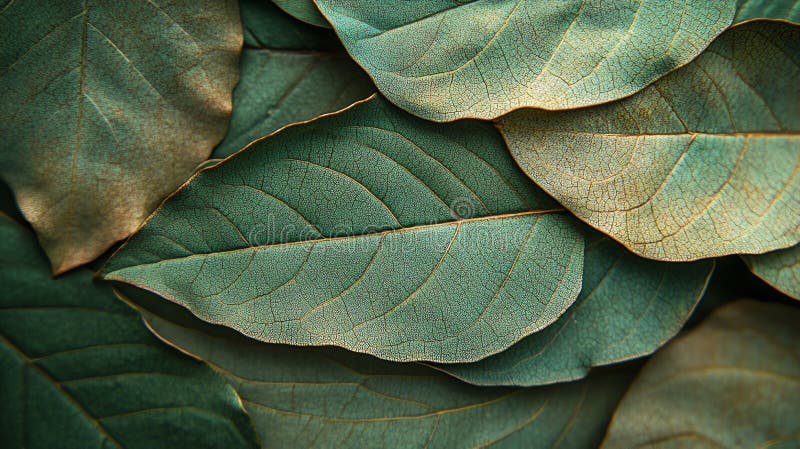 Close-up of Layered Green Leaves on a Natural Background Stock ...