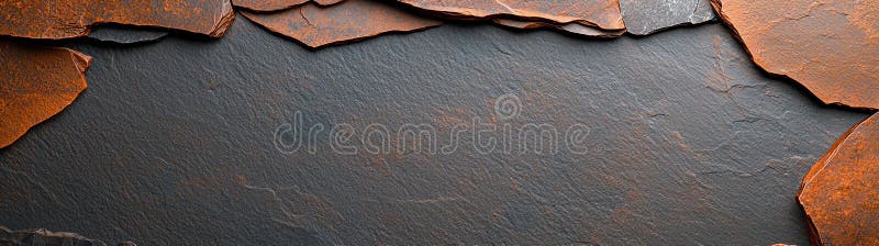 Closeup of Layered Slate and Copper Textures Creating an Abstract ...