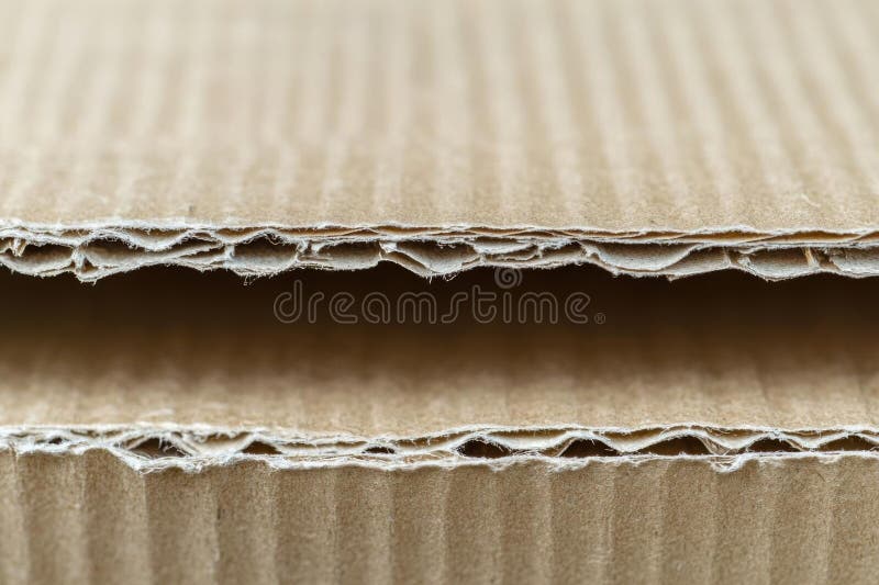 Close Up on Layers of Brown Corrugated Cardboard, and Texture Stock ...