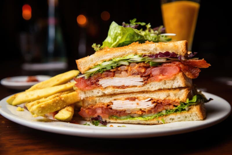 Close-up of Layers in a Delicious Club Sandwich Stock Illustration ...