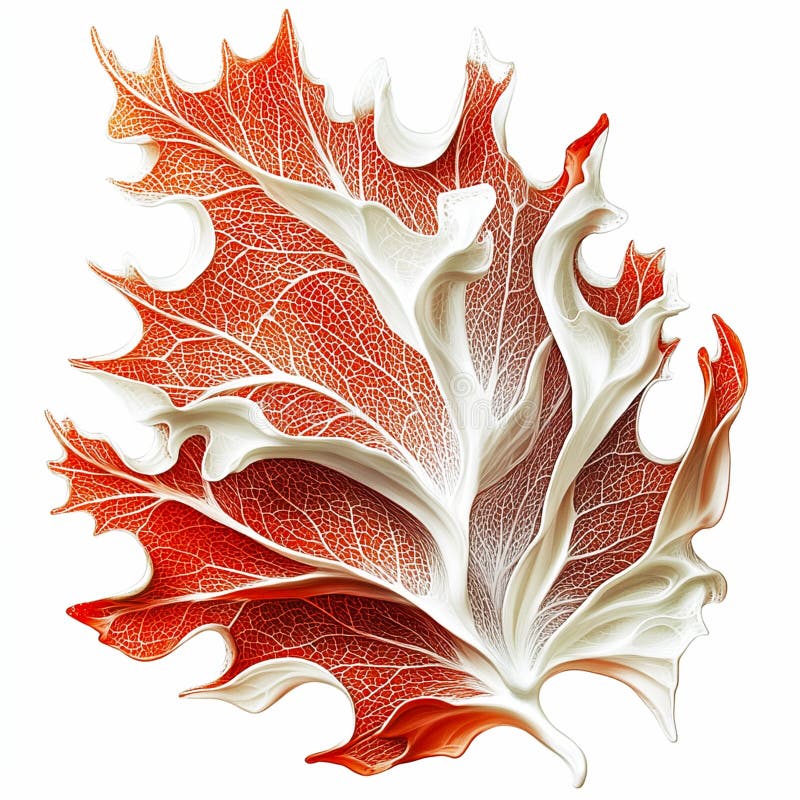 Close Up of Leaf, Complex and Stylized Leaf. Brown Leaf in Autumn Close ...