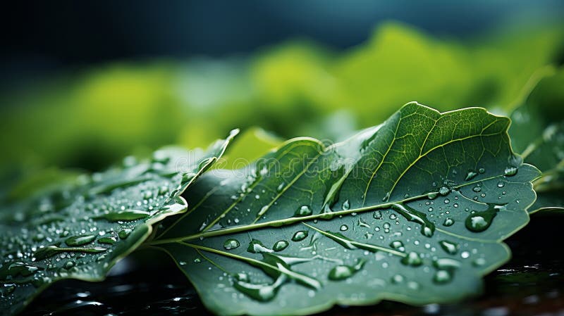 Close Up of Leaf Close-up. Generative AI. Stock Illustration ...