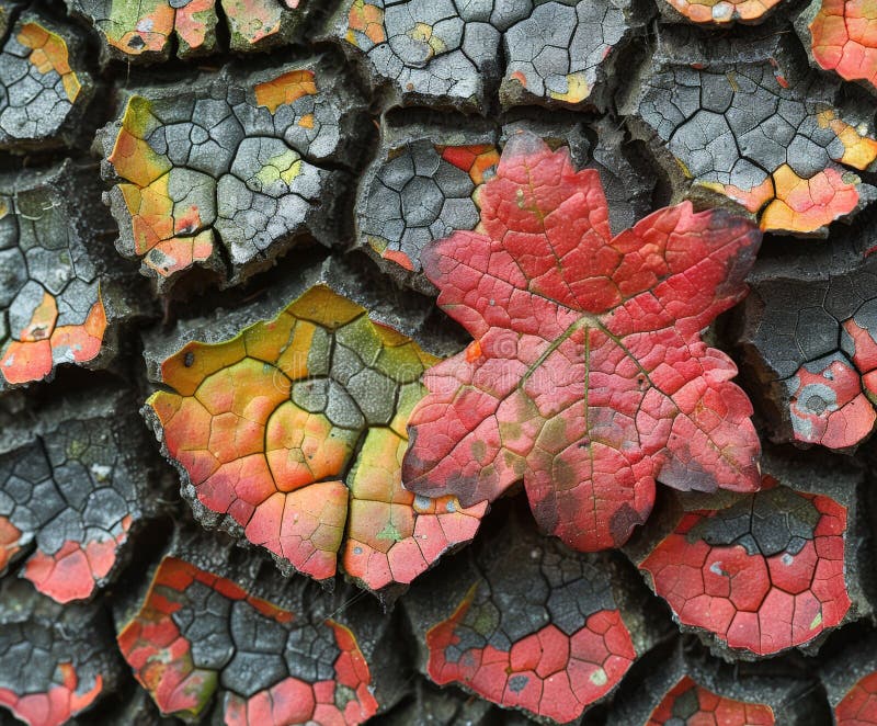 Close Up of a Leaf on a Log Stock Illustration - Illustration of beauty ...