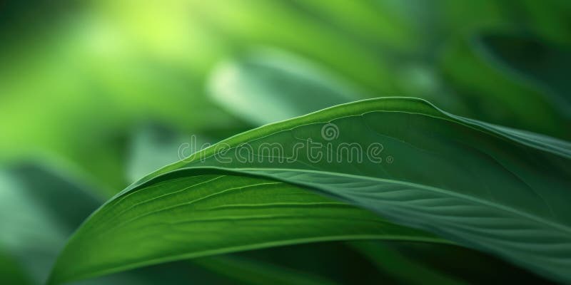 The Close-up of Leaf Texture in Green Abstract Nature Background with a ...