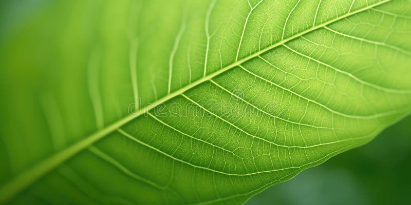 The Close-up of Leaf Texture in Green Abstract Nature Background with a ...