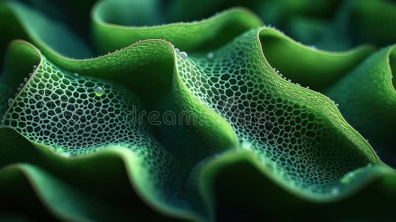 Close-up Leaf Texture Shows Intricate Cellular Structure. Microscopic ...