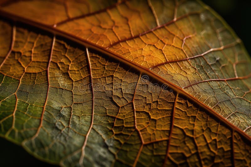 Close-up of Leaf, with Veins and Patterns Visible Stock Illustration ...