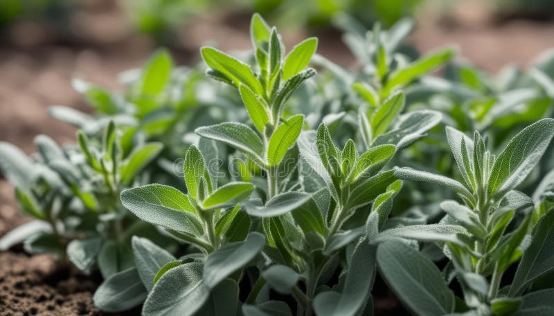 A Close Up of a Leafy Plant in a Field Stock Illustration ...