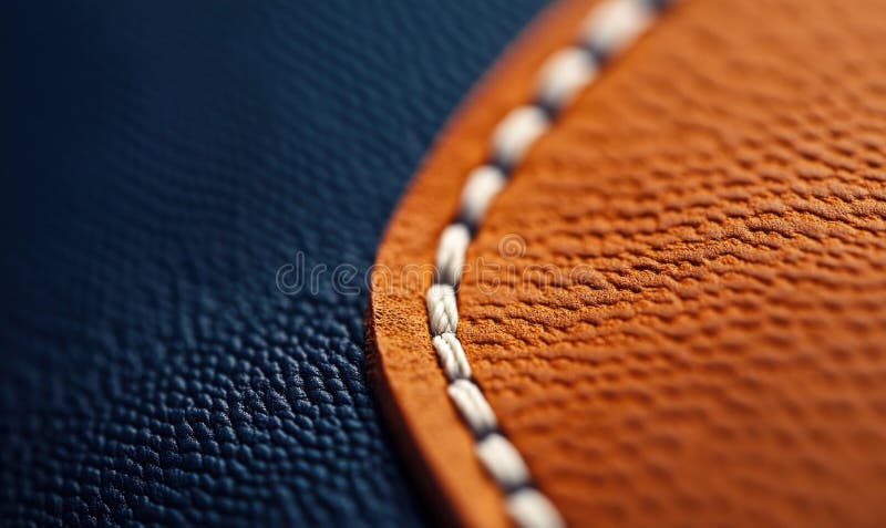 Close-Up of Leather Stitching with Detailed Texture Stock Illustration ...