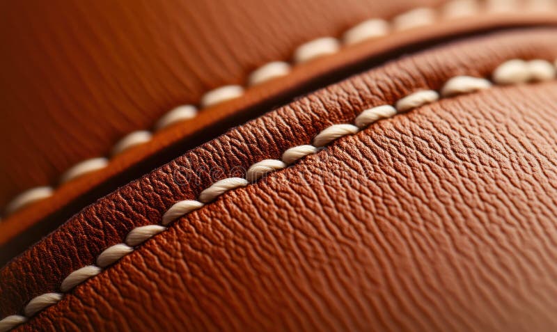 Close-Up of Leather Stitching with Detailed Texture Stock Illustration - Illustration of leather ...