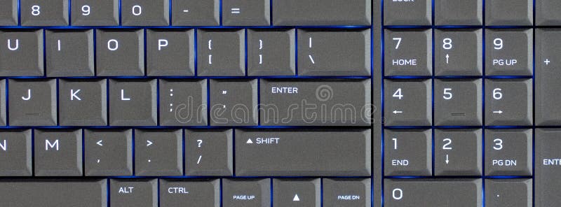 Close Up Led Backlit Computer Laptop Keyboard Stock Photo - Image of ...