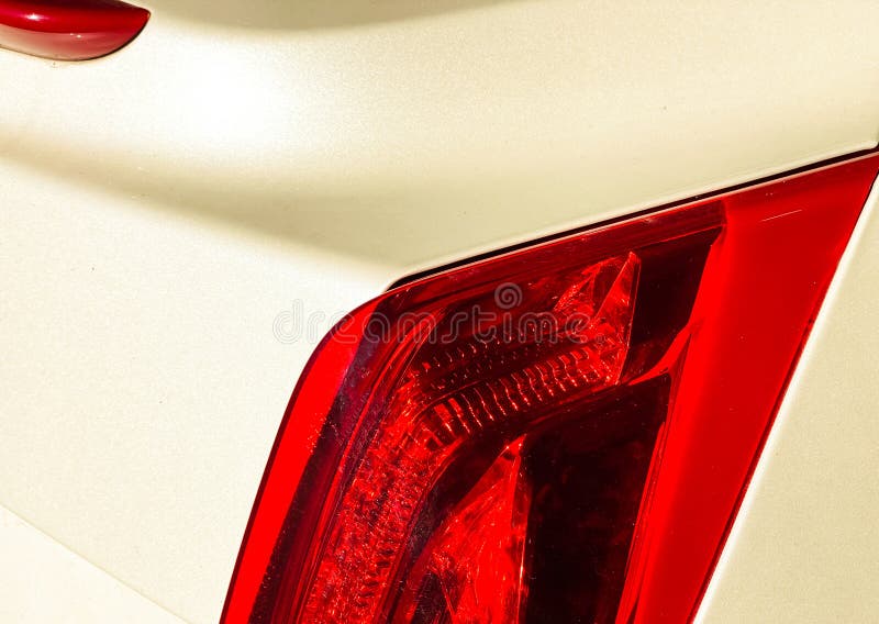 Close-up of Led Car Rear Lights on a White Car. Car Details Stock Image ...