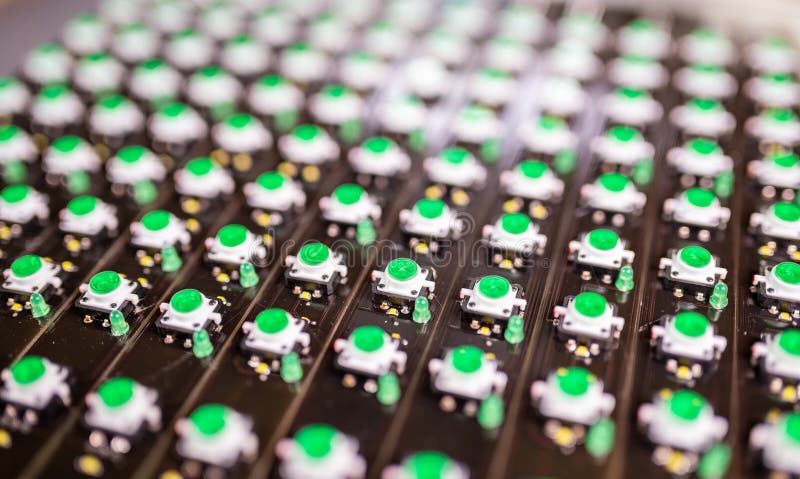 Panel of LED Light Indicators is in the Production Stock Photo - Image ...