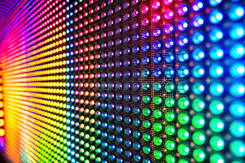 Close-up of LED Panel Light Texture with RGB Dots for Digital Display ...