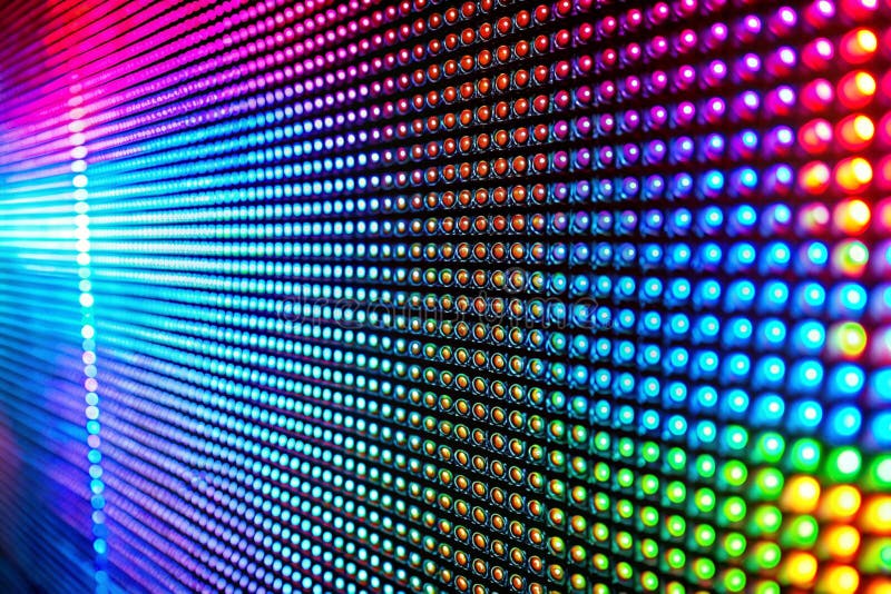 Close-up of LED Panel Light Texture with RGB Dots for Digital Display ...