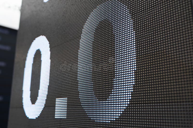 Close Up of Led Panel with Score 0 - 0. Stock Image - Image of diode ...