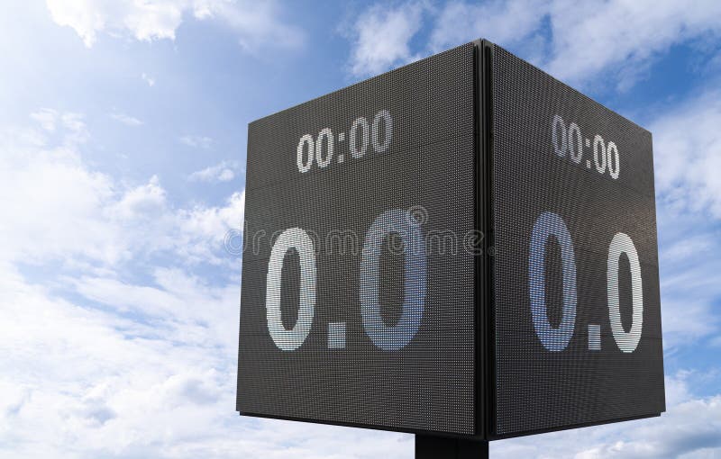 Close Up of Led Panel with Score 0 - 0. Stock Illustration ...