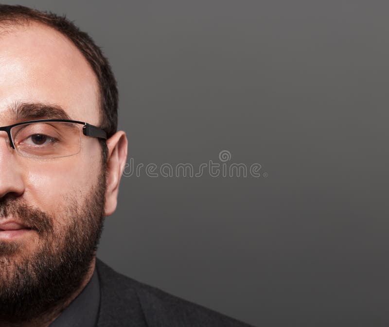 Close Up of Left Side of Businessman S Face Stock Image - Image of ...