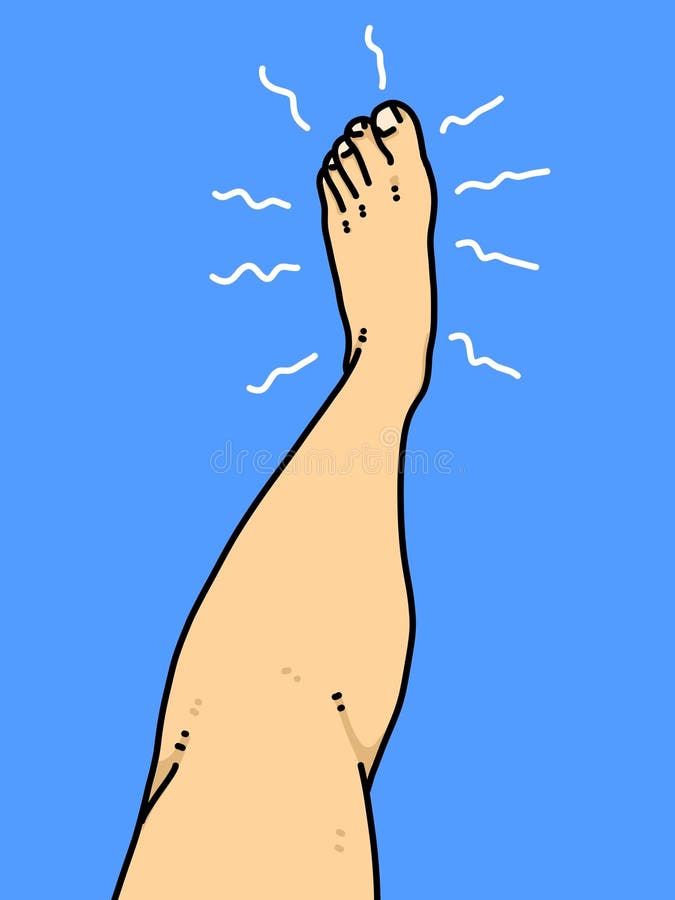 Leg Cartoon on Blue Background Stock Illustration - Illustration of ...