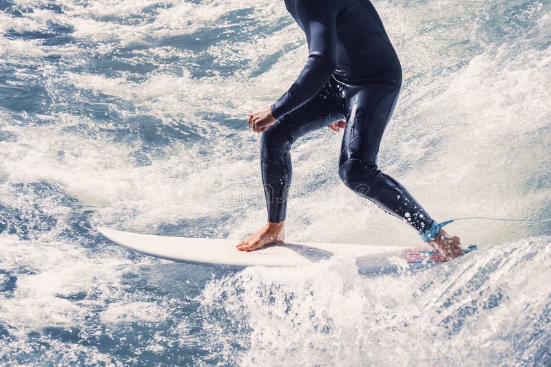 Athlete Surfing on the Sea Waves Stock Image - Image of hawaii, legs ...