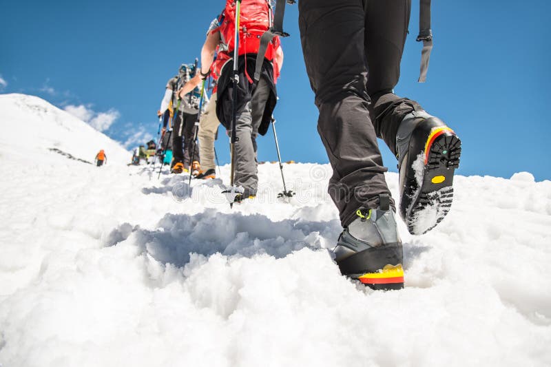 Close-up of the Legs of a Group Going Uphill Stock Photo - Image of ...