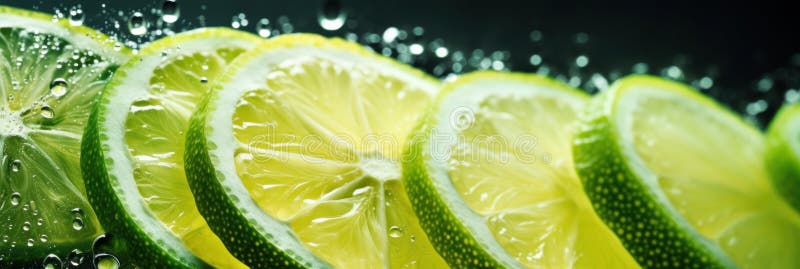 Close Up of Lemon and Lime Slices Drop in Fizzy Sparkling Water, Juice ...