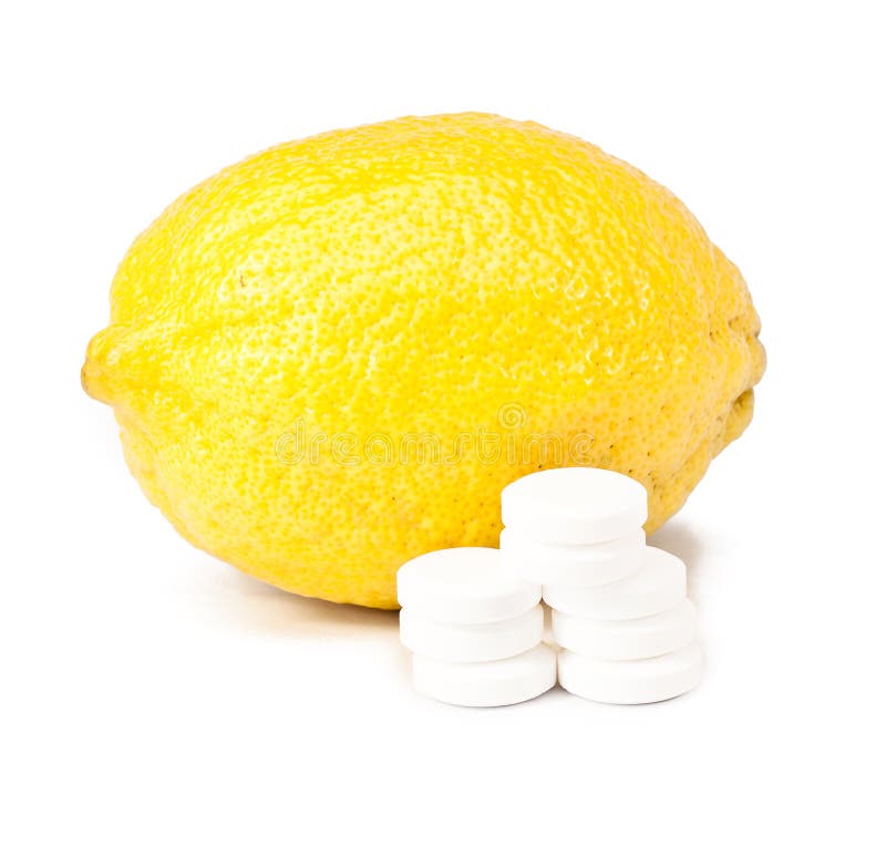 Close Up of Lemon and Pills - Vitamin Concept Stock Photo - Image of ...