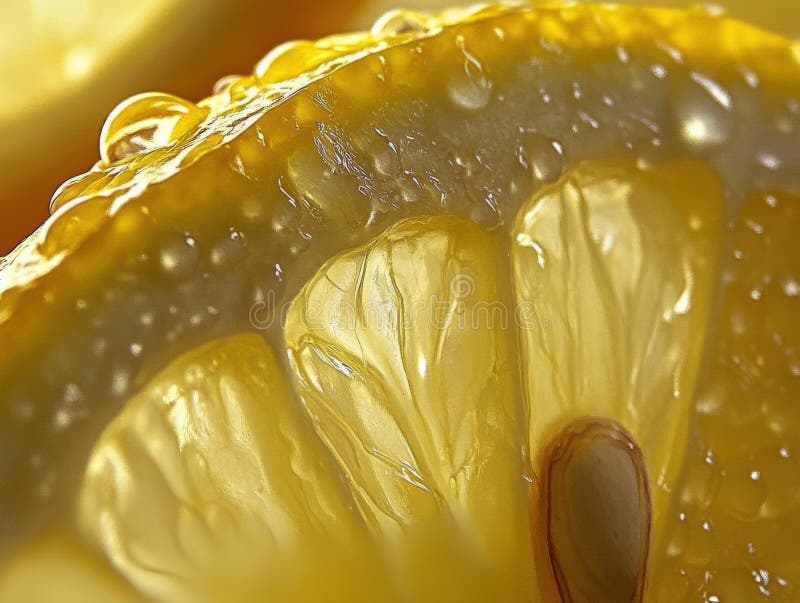 Close-up of a Lemon S Inner Structure Stock Illustration - Illustration ...