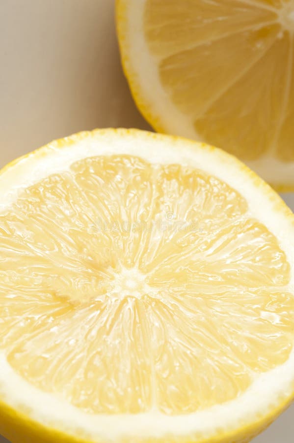 Close Up on a Lemon Sliced in Half Stock Image - Image of sour, fruit ...