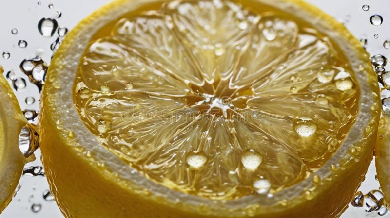 Close Up of a Lemon Slise. Background Stock Illustration - Illustration ...